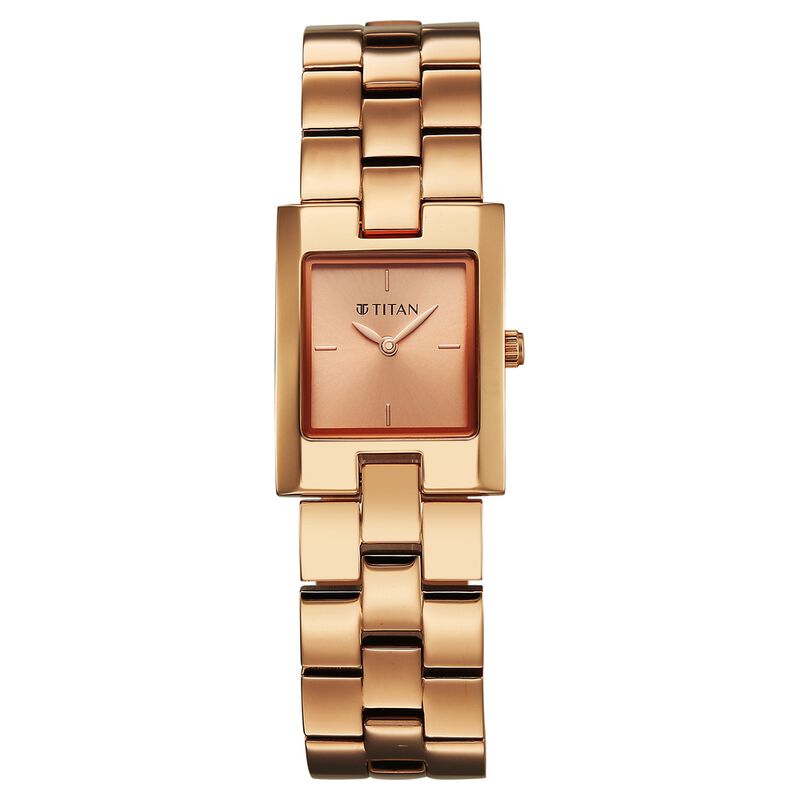 Buy Online Titan Eminence Quartz Analog Rose Gold Dial Rose Gold Strap ...