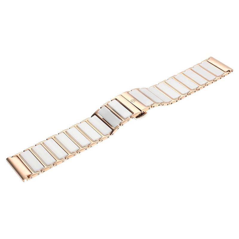 Buy Online 22 mm White & Rose Gold Ceramic & Metal Strap for Men ...