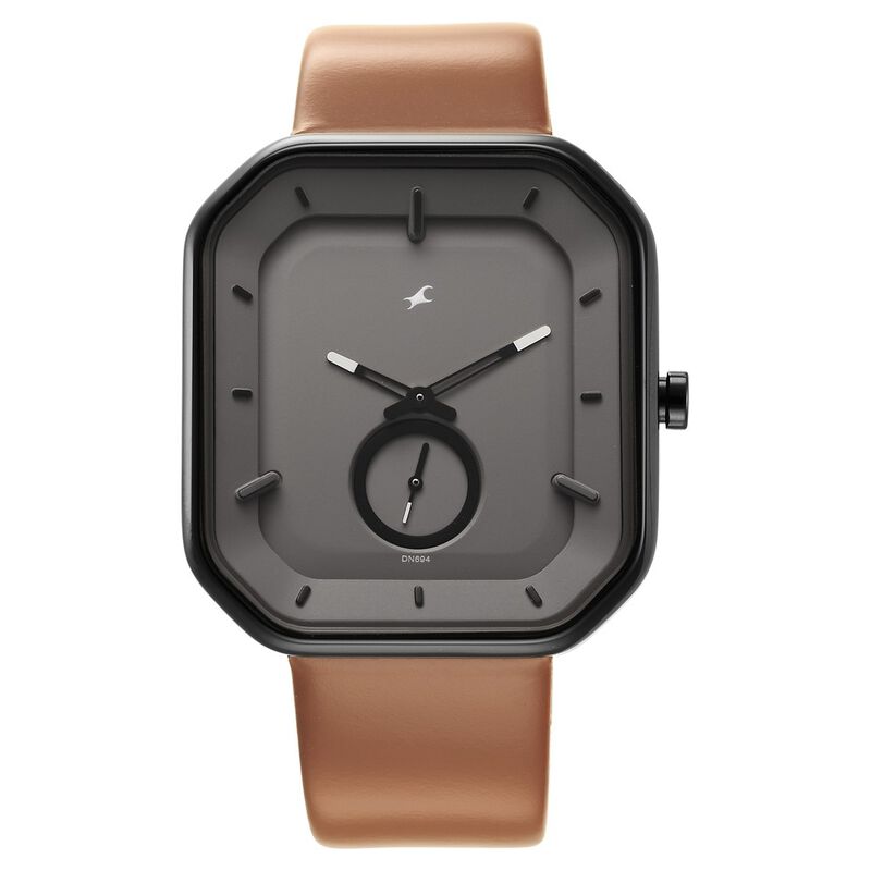 Buy Online Fastrack After Dark Grey Dial Leather Strap Watch for Guys ...