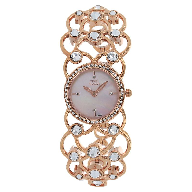 Buy Online Titan Quartz Analog Mother of Pearl Dial Metal Strap Watch ...