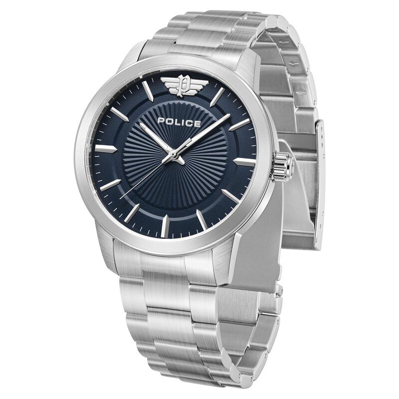 Buy Online Police Quartz Analog Blue Dial Stainless Steel Strap Watch ...
