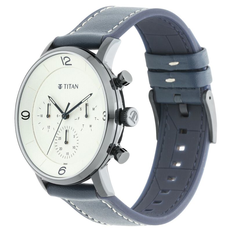 Buy Online Titan Athleisure Silver Dial Quartz Multifunction Leather ...