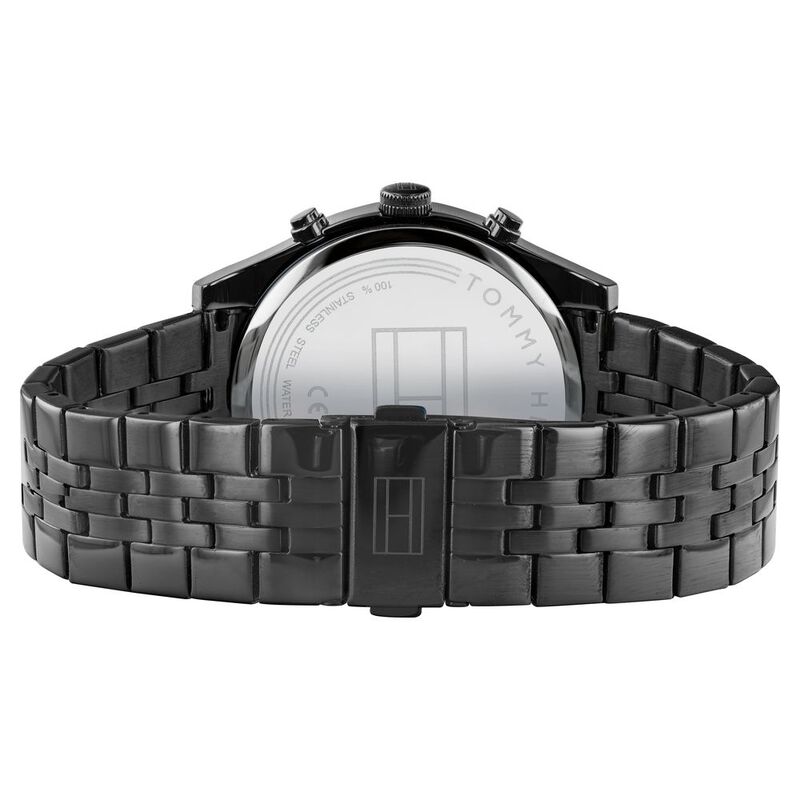 Buy Online Tommy Hilfiger Quartz Multifunction Black Dial Stainless ...