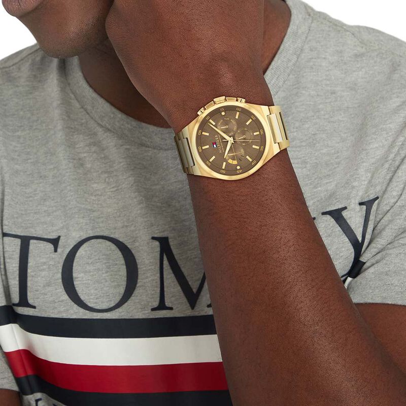 Buy Online Tommy Hilfiger Quartz Multifunction Brown dial Stainless ...