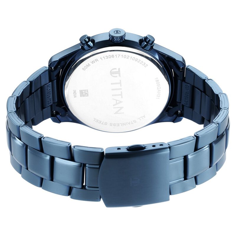 Buy Online Titan Neo Splash Blue Dial Quartz Multifunction Stainless ...