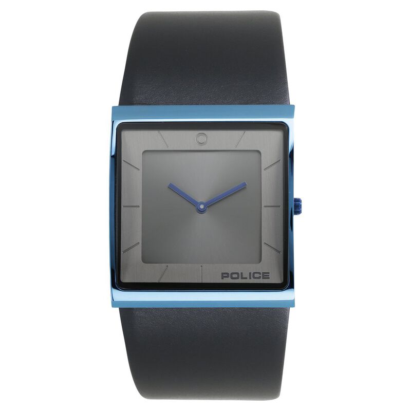 Buy Online Police Quartz Analog Grey Dial Leather Strap Watch for Men ...