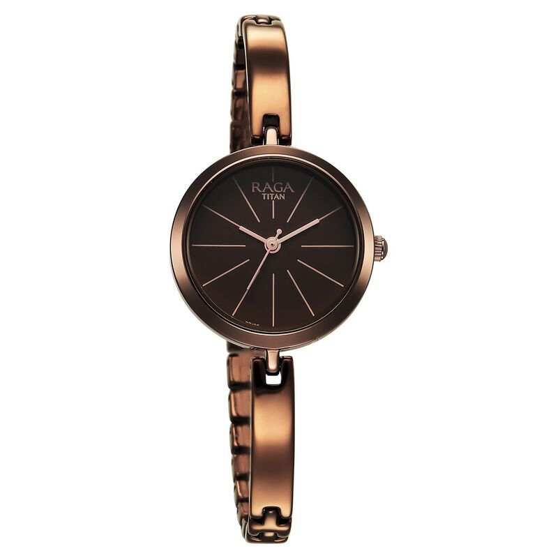 Buy Online Titan Raga Viva Quartz Analog Brown Dial Brown Metal Strap ...