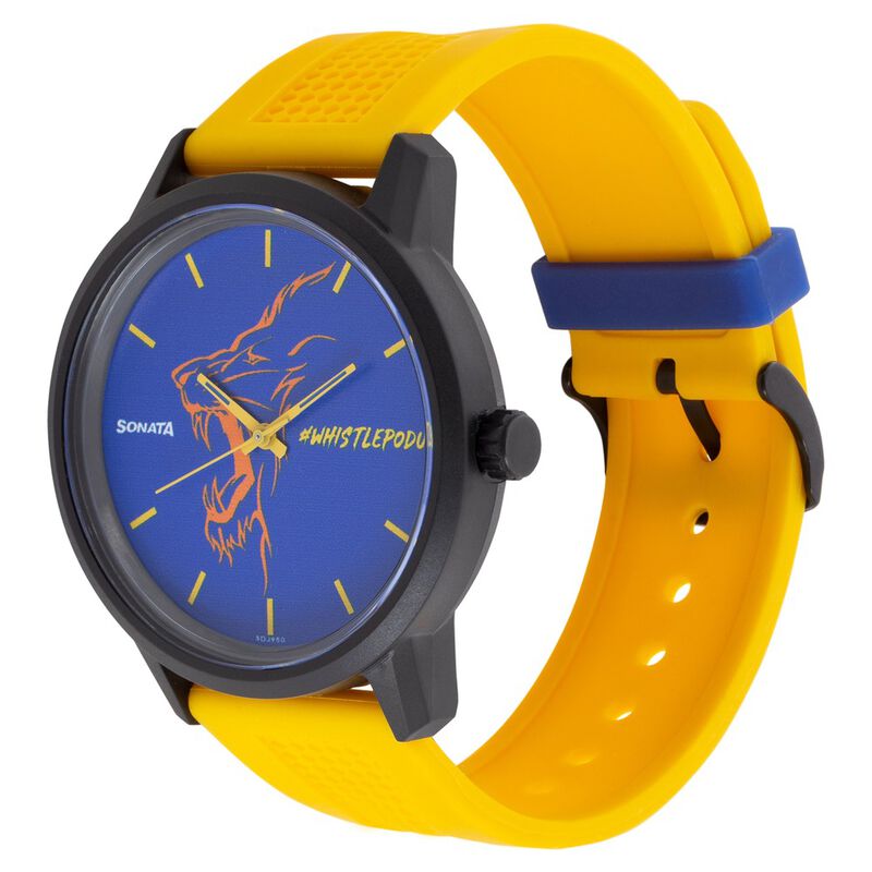 Buy Online Sonata CSK Quartz Analog Blue Dial TPU Strap Unisex Watch ...