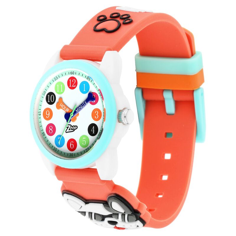 Buy Online Zoop By Titan Quartz Analog White Dial PU Strap Watch for ...
