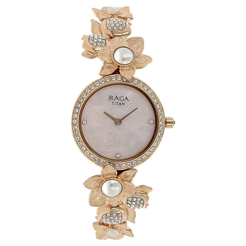 Buy Online Titan Raga Aurora Mother of Pearl Dial Women Watch With ...