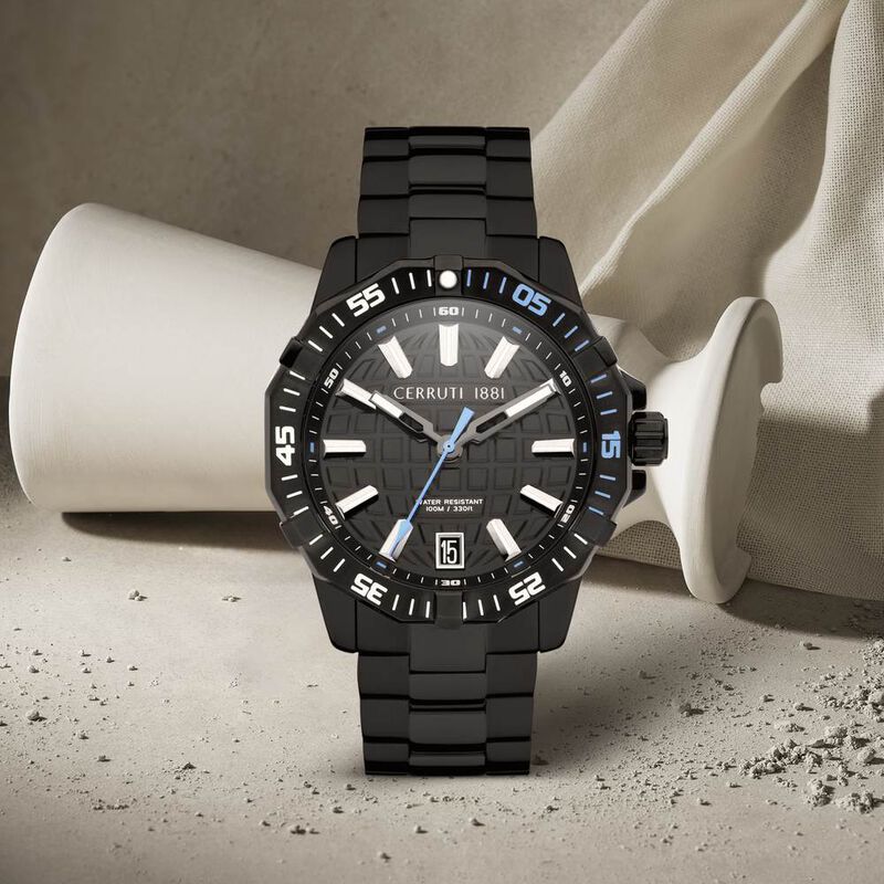 Buy Online Cerruti 1881 Black Dial Stainless Steel Strap Watch for Men ...