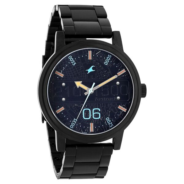 Buy Online Fastrack Road Trip Quartz Analog Black Dial Stainless Steel ...