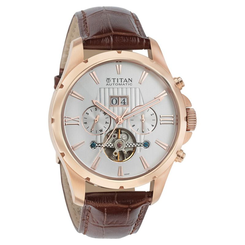 Buy Online Titan Quartz Analog with Day and Date Silver Dial Watch for ...