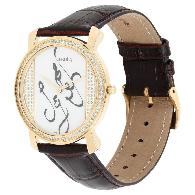 Buy Online Titan Nebula Calligraphy Quartz Analog 18 Karat Solid Gold ...