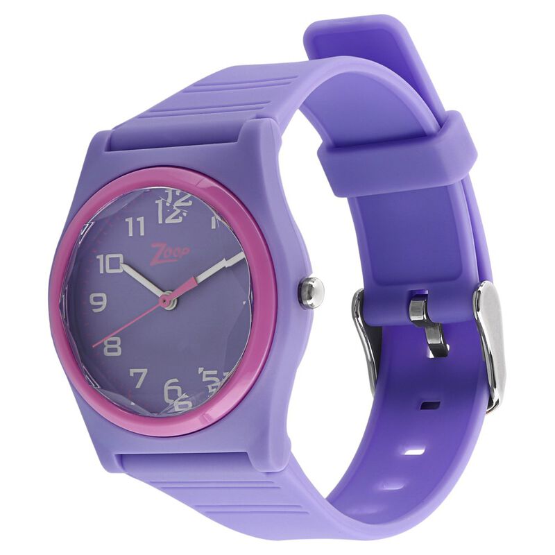 Buy Online Zoop By Titan Quartz Analog Purple Dial PU Strap Watch for ...