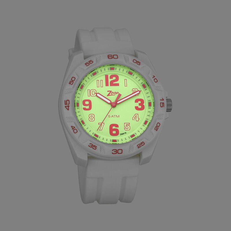 Buy Online Zoop By Titan Quartz Analog White Dial Silicone Strap Watch ...