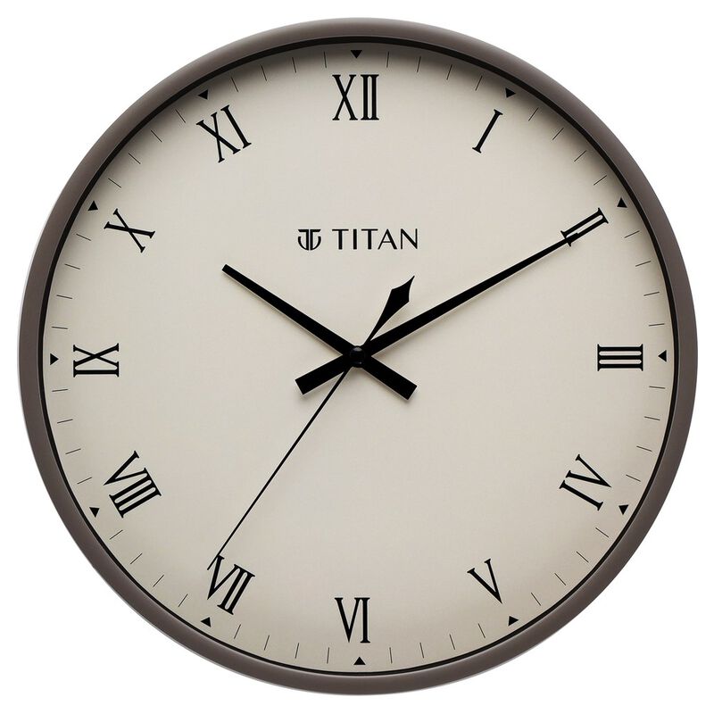 Buy Online Titan's Chic 29.5 cm Grey Wall Clock: Silently Majestic ...