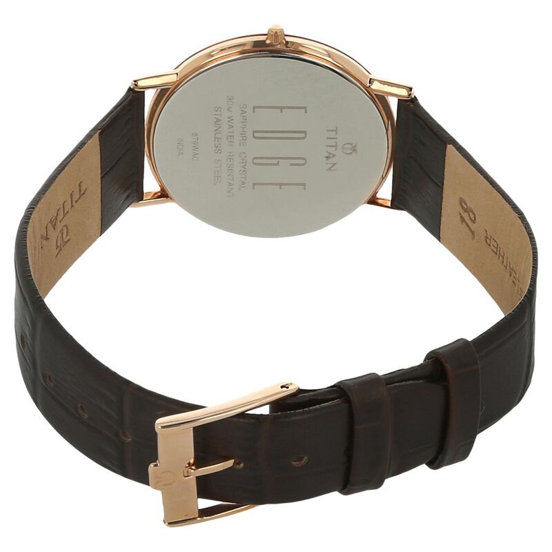 Buy Online Titan Edge Off White Dial Analog Leather Strap watch for Men ...