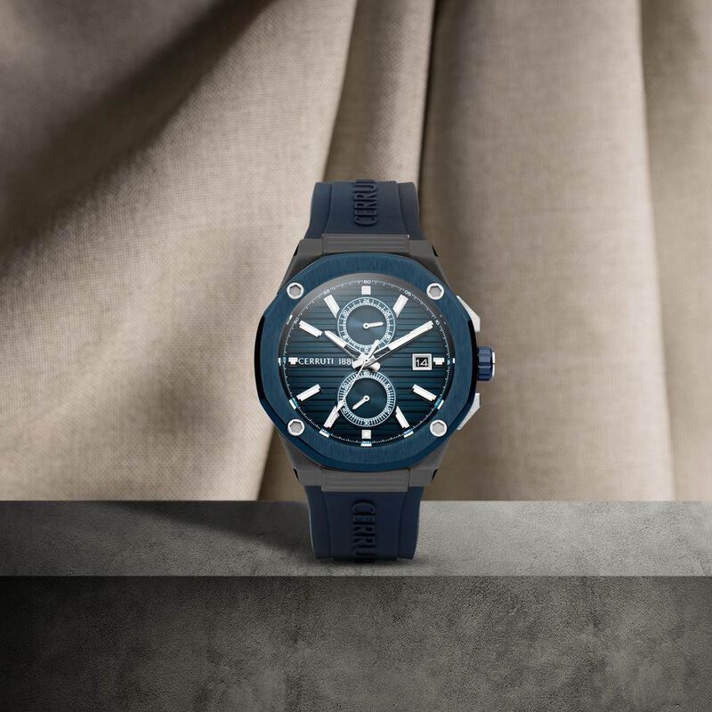 Buy Online Cerruti 1881 Blue Dial Silicone Strap Watch for Men ...
