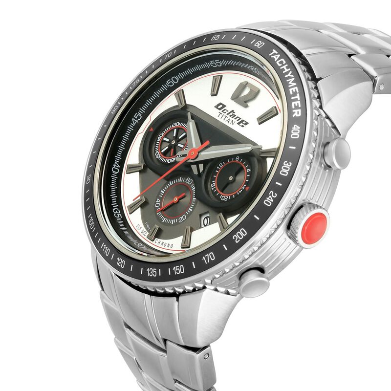 Buy Online Titan Octane Silver Dial Chronograph Metal Strap watch for ...