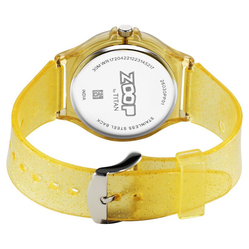 Buy Online Zoop by Titan Glitter Quartz Analog Yellow Dial Polyurethane ...