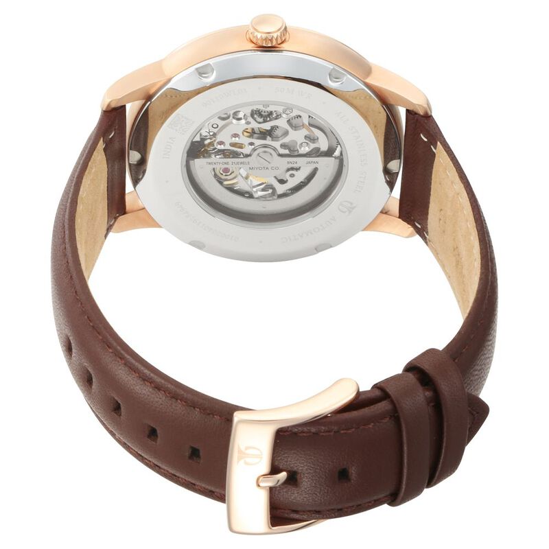 Buy Online Titan Automatic Blue Dial Leather Strap watch for Men ...