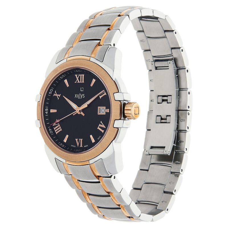 Buy Online Xylys Quartz Analog with Date Black Dial Stainless Steel ...