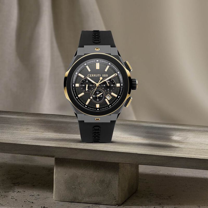 Buy Online Cerruti 1881 Black Dial Silicone Strap Watch for Men ...