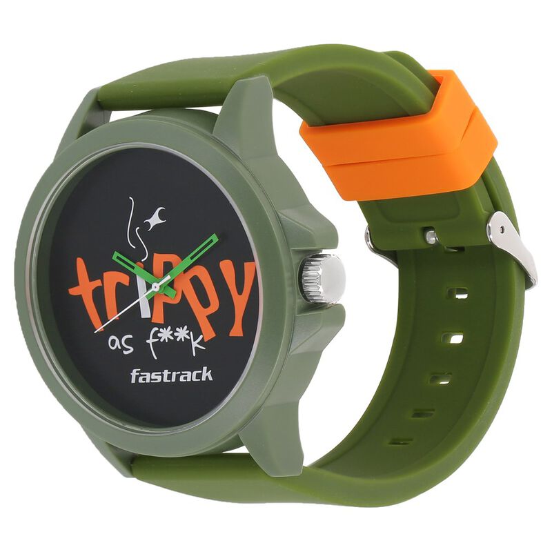 Fastrack Quartz Analog Black Dial Silicone Strap Watch for Unisex