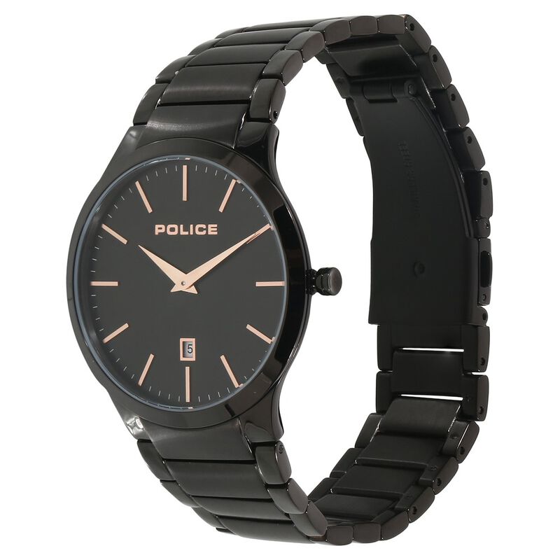 Buy Online Police Quartz Analog Black Dial Metal Strap Watch for Men ...