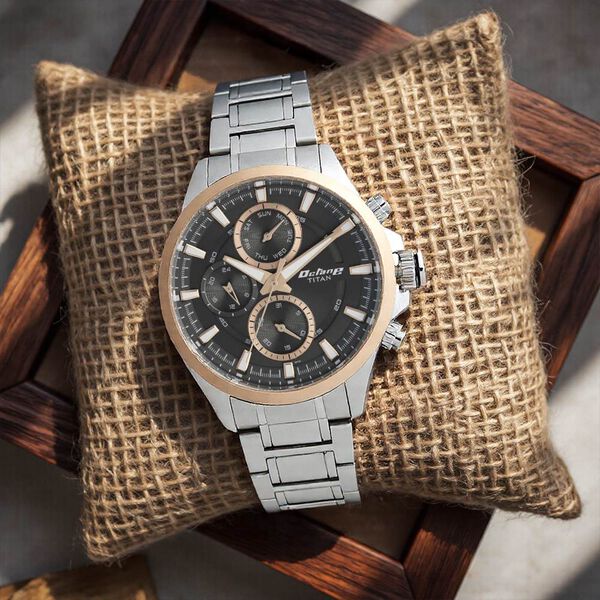 Buy Online Titan Octane Black Dial Quartz Multifunction Stainless Steel ...