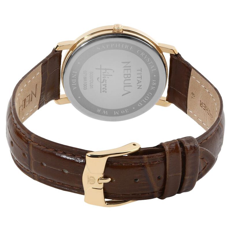 Buy Online Titan Nebula Filigree Quartz Analog 18 Karat Solid Gold ...