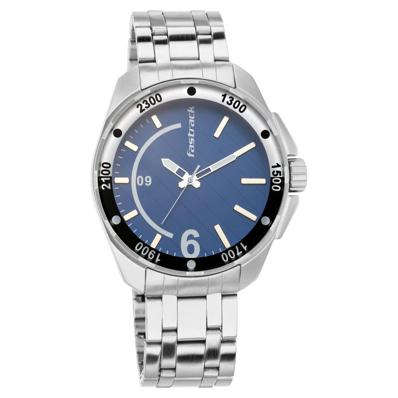 Buy Online Fastrack Hitlist Quartz Analog Blue Dial Stainless Steel ...
