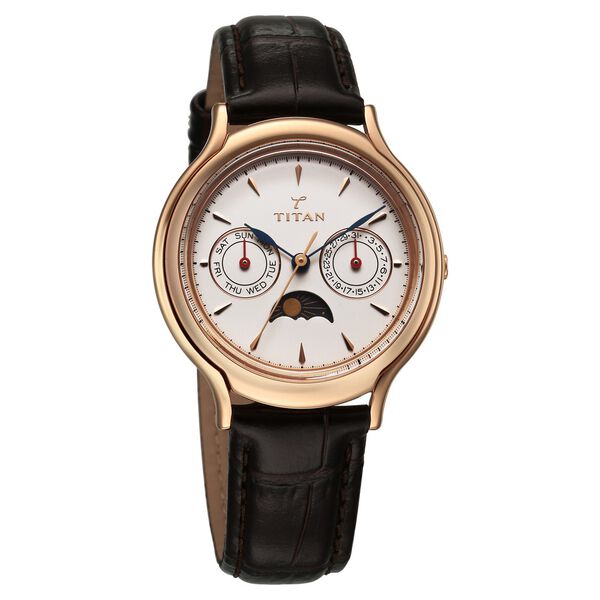 Buy Online Titan 40 years Quartz Multifunction with Moon Phase Silver ...