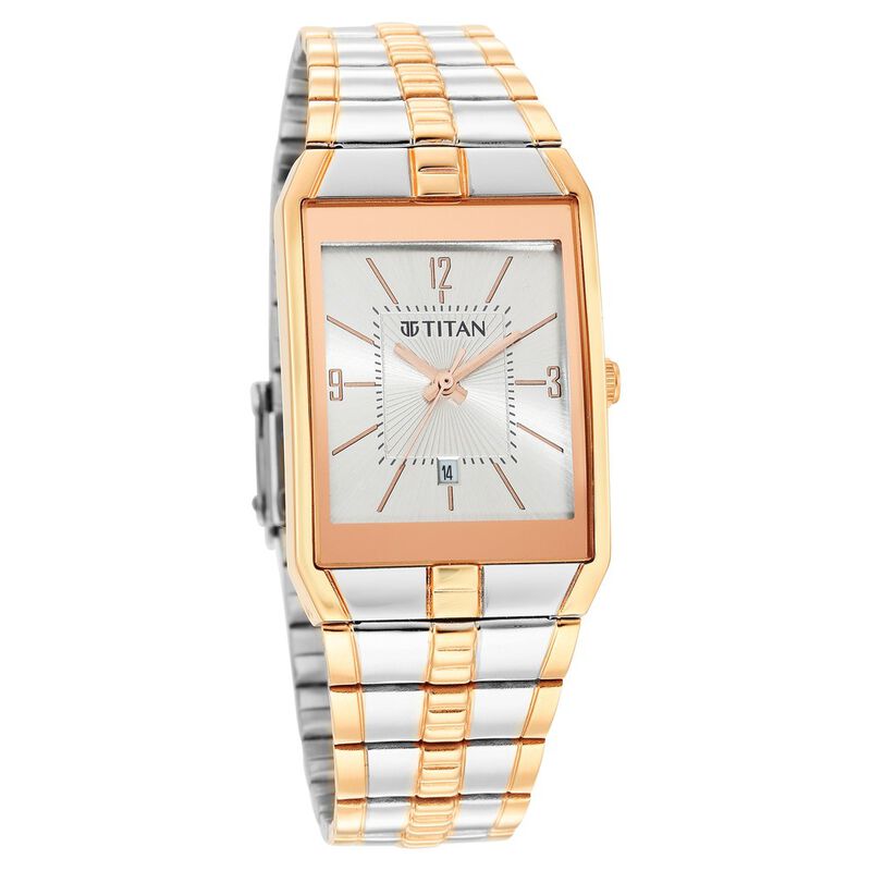 Buy Online Titan Quartz Analog Silver Dial Stainless Steel Strap Watch ...