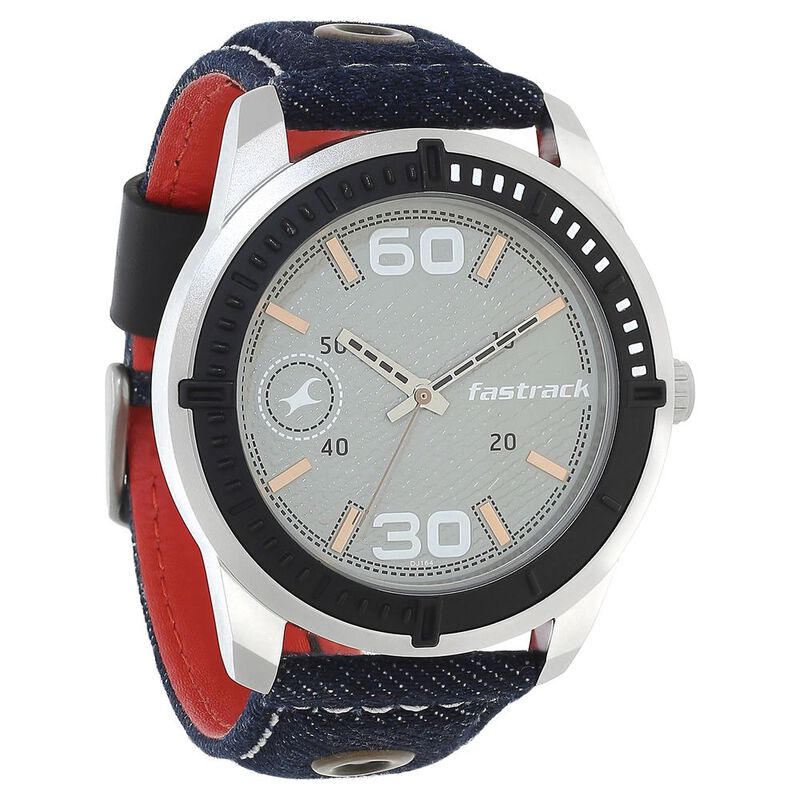 Buy Online Fastrack Denim Quartz Analog Grey Dial Denim Strap Watch for ...