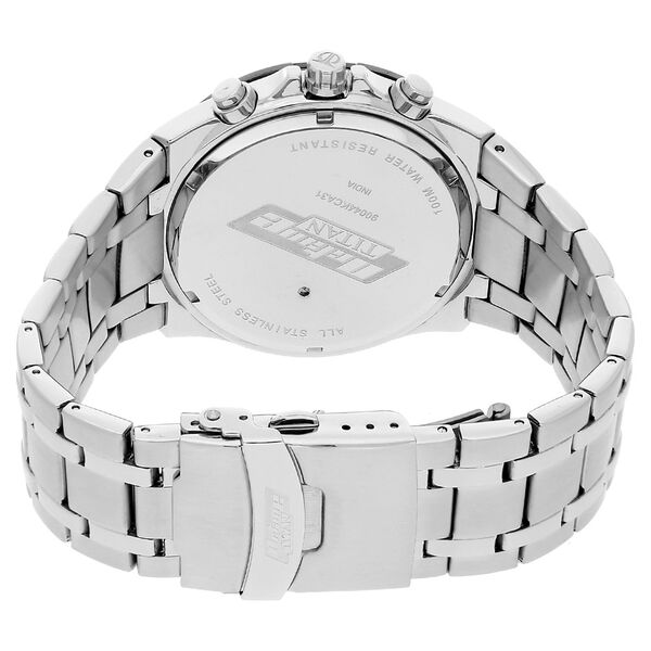 Buy Online Titan Quartz Chronograph Silver Dial Stainless Steel Strap ...