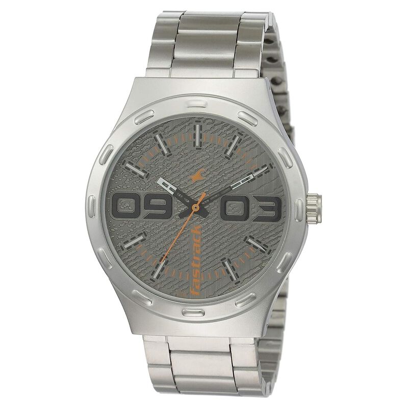 Buy Online Fastrack Denim Quartz Analog Silver Dial Stainless Steel ...