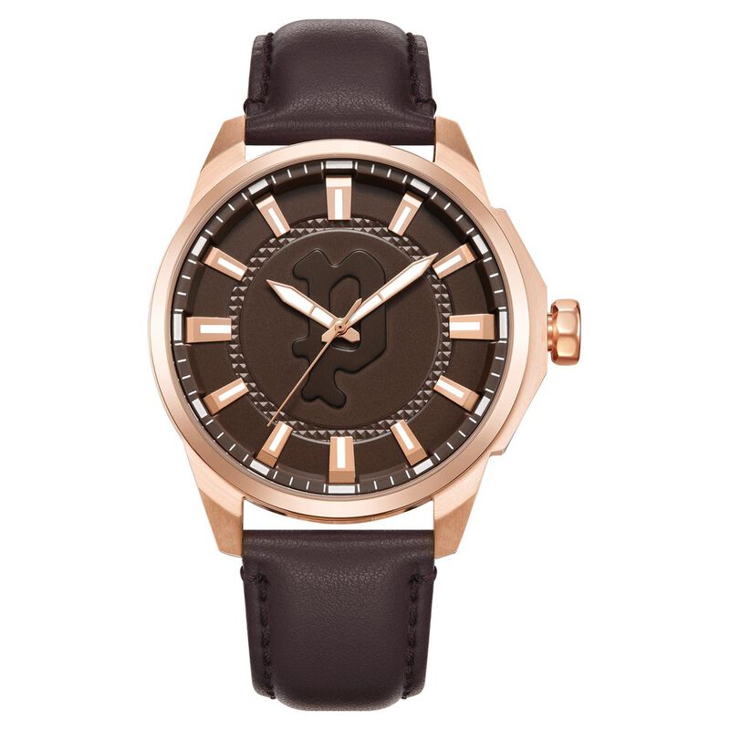 Buy Online Police Quartz Analog Brown Dial Leather Strap Watch for Men ...