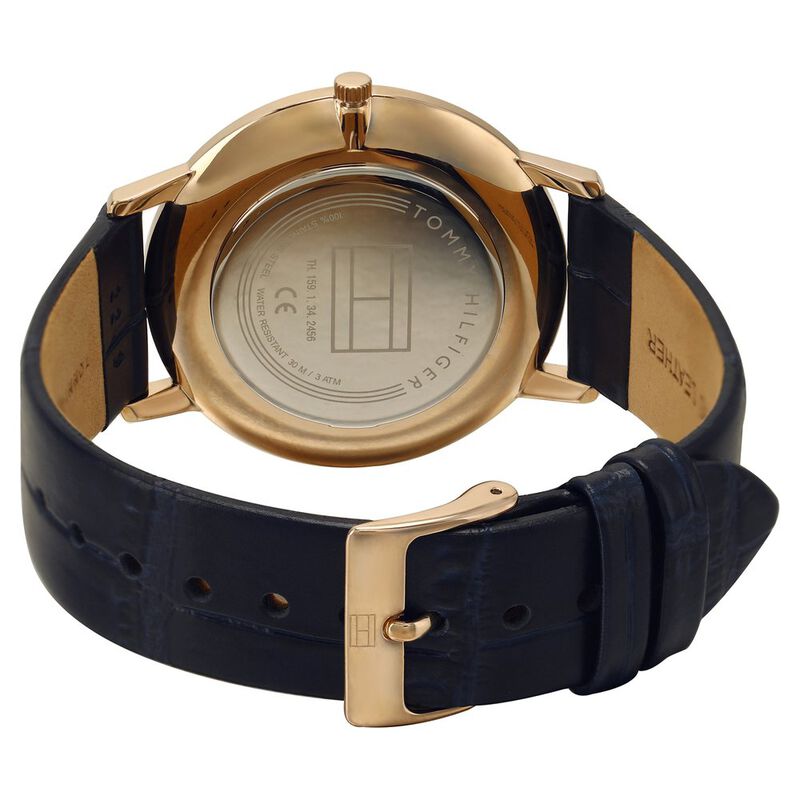 Buy Online Tommy Hilfiger Quartz Analog Blue Dial Leather Strap Watch ...
