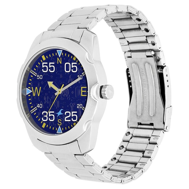 Buy Online Fastrack Road Trip Quartz Analog Blue Dial Stainless Steel ...