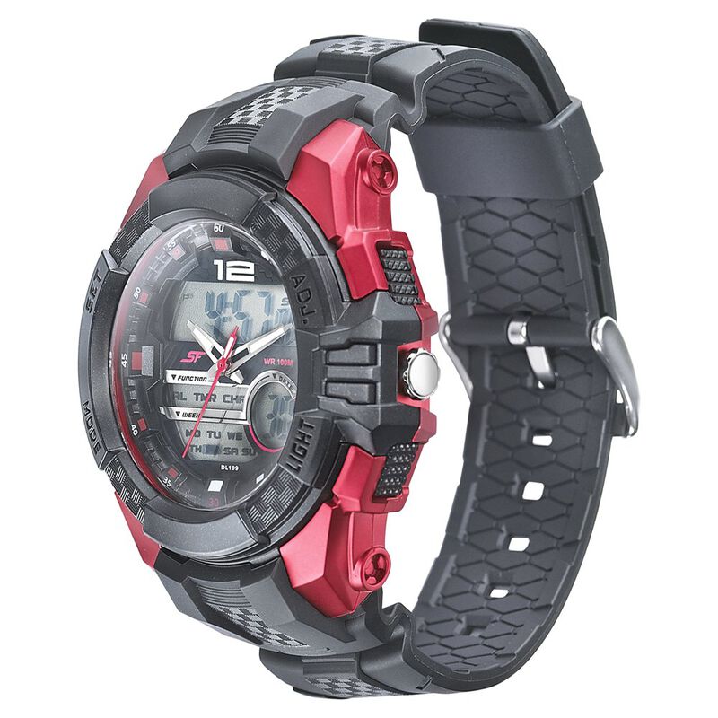 Buy Online SF Quartz Analog Digital Black Dial PU Strap Watch for Men ...
