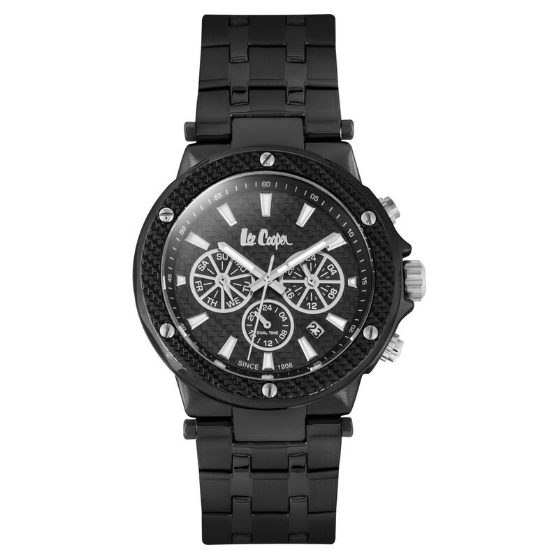Buy Online Lee Cooper Quartz Analog Black Dial Metal Strap Watch for ...