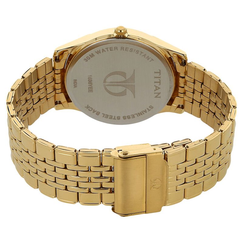 Buy Online Titan Metal Champagne Dial Analog with Day and Date ...