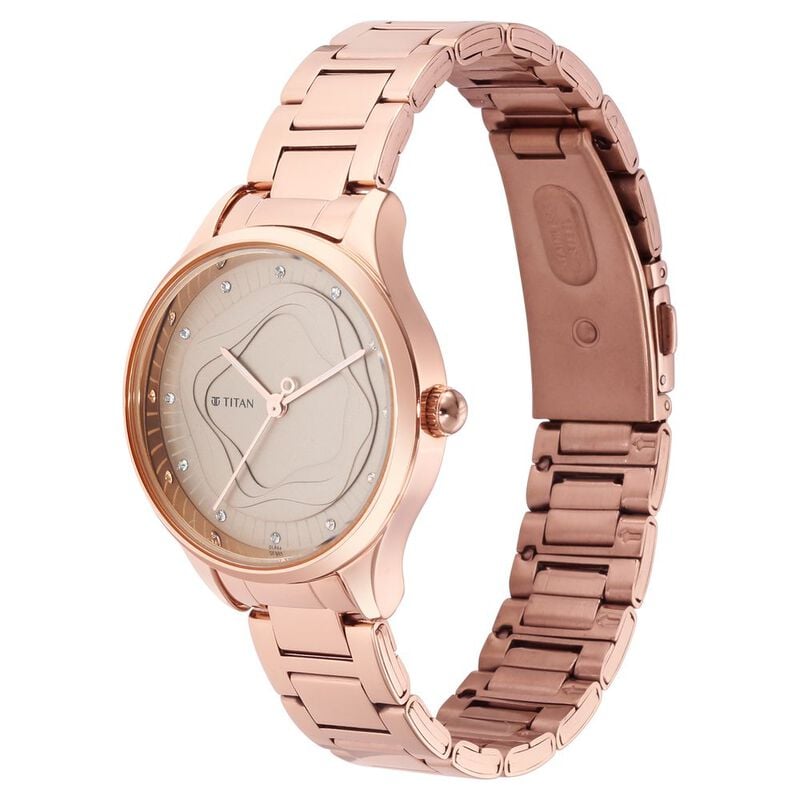 Buy Online Titan Wander Brown Analog Stainless Steel Strap Watch for ...