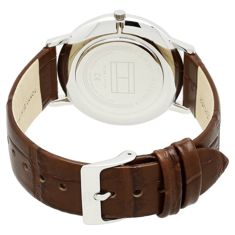 Buy Online Tommy Hilfiger Quartz Analog Blue Dial Leather Strap Watch ...