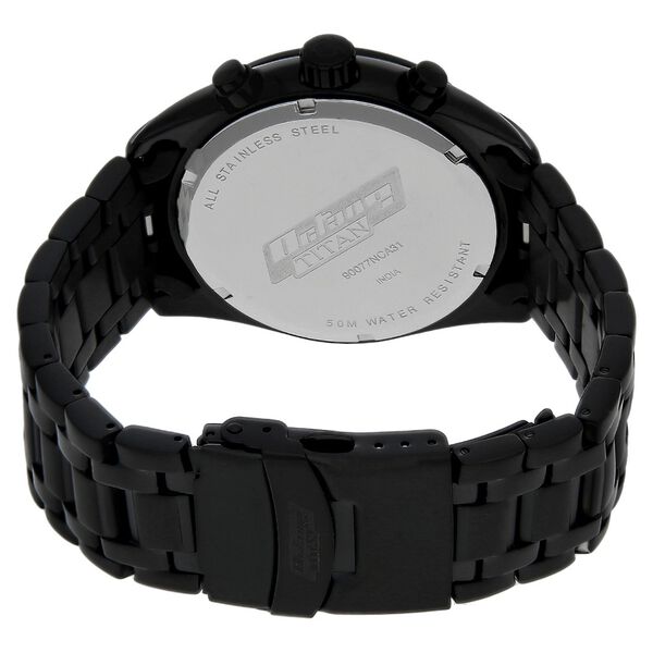 Buy Online Titan Quartz Chronograph Black Dial Stainless Steel Strap ...