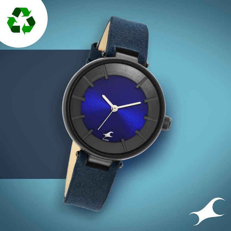 Buy Online Fastrack Revibe Quartz Analog Blue Dial Fabric Strap Watch ...