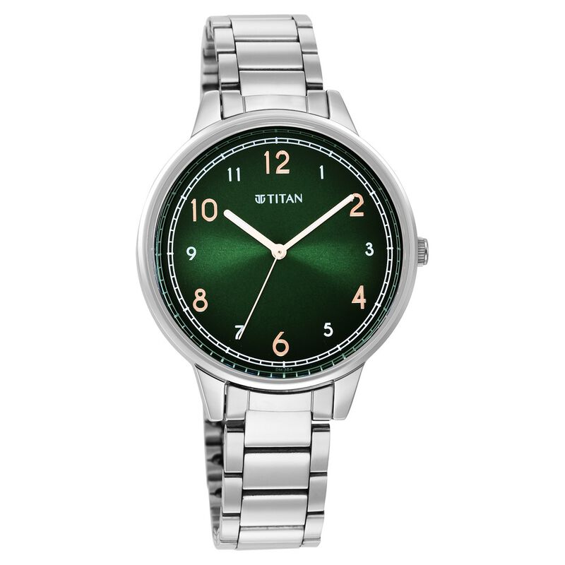Buy Online Titan Trendsetters Green Dial Analog Stainless Steel Strap ...