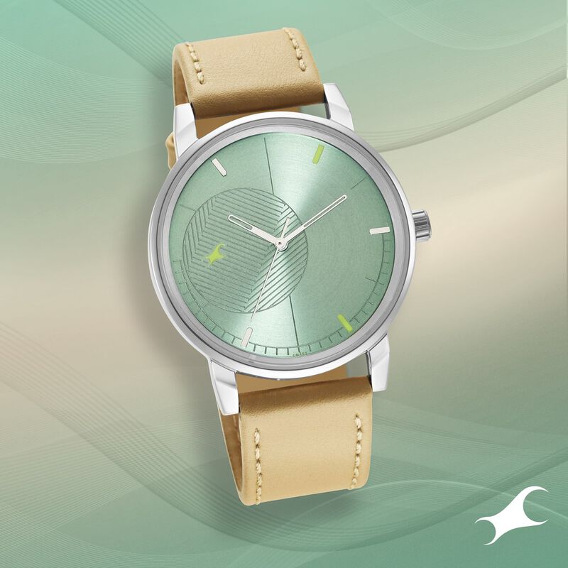 Buy Online Fastrack Stunners Quartz Analog Green Dial Leather Strap ...
